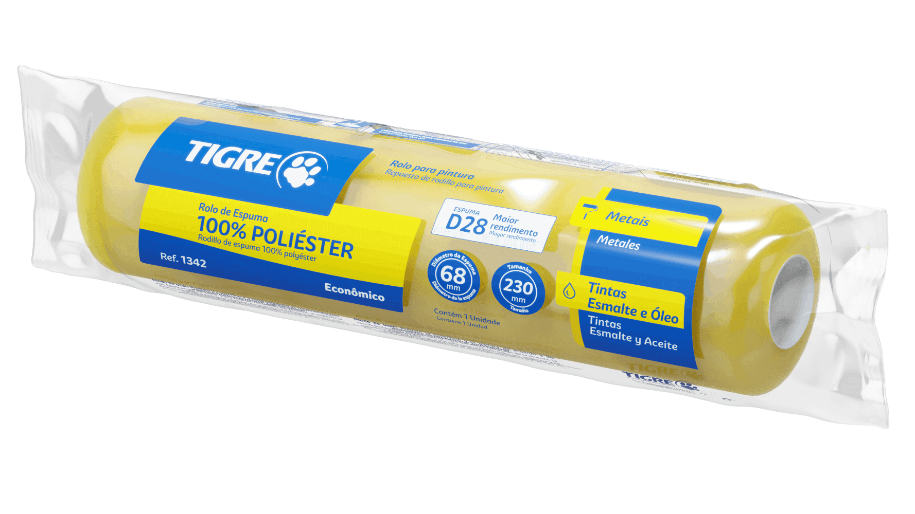 Tigre De Espuma Rolo Para Pintura De Espuma Sem Cabo 133023 Tigre